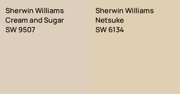 Sherwin Williams Cream and Sugar vs. Sherwin Williams Netsuke comparison
