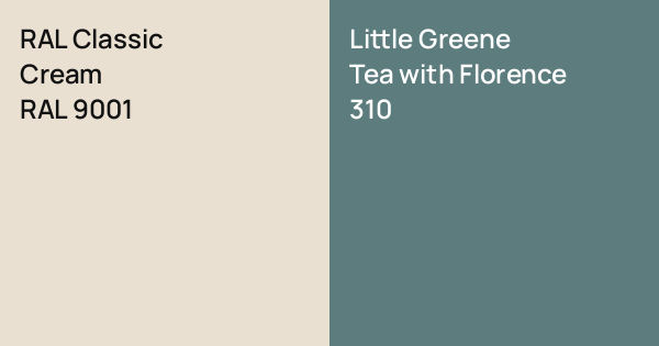 RAL Classic Cream vs. Little Greene Tea with Florence comparison