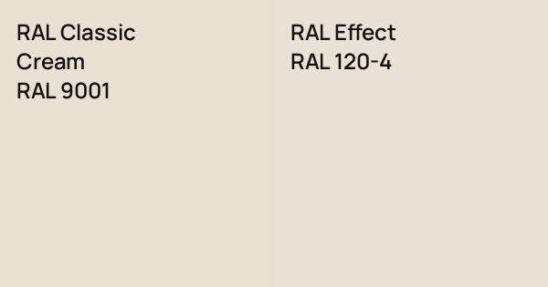 RAL Classic Cream vs. RAL Effect RAL 120-4 comparison