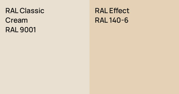 RAL Classic Cream vs. RAL Effect RAL 140-6 comparison