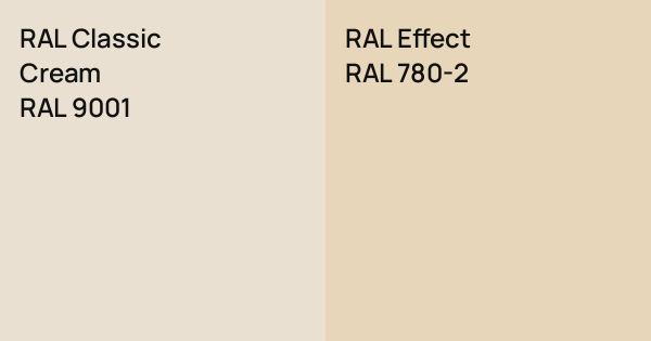 RAL Classic Cream vs. RAL Effect RAL 780-2 comparison