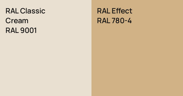 RAL Classic Cream vs. RAL Effect RAL 780-4 comparison