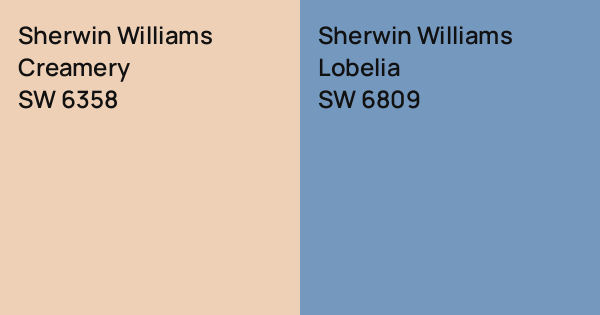 Sherwin Williams Creamery vs. Sherwin Williams Lobelia comparison