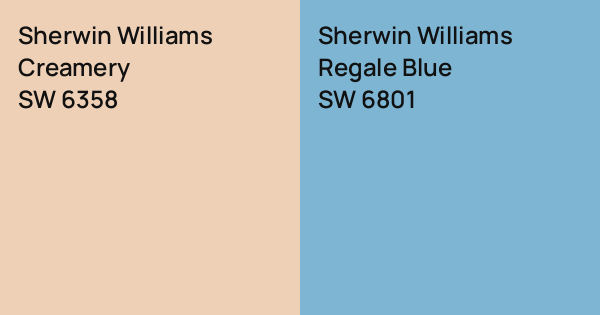 Sherwin Williams Creamery vs. Sherwin Williams Regale Blue comparison