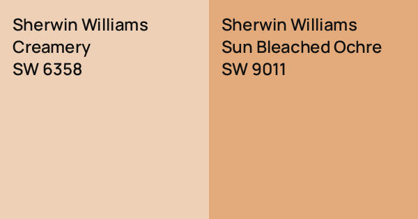 Sherwin Williams Creamery vs. Sherwin Williams Sun Bleached Ochre ...