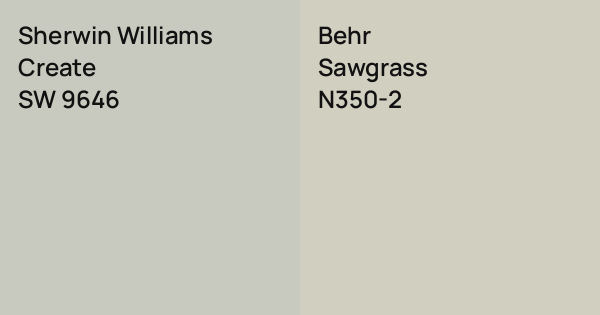 Sherwin Williams Create vs. Behr Sawgrass comparison