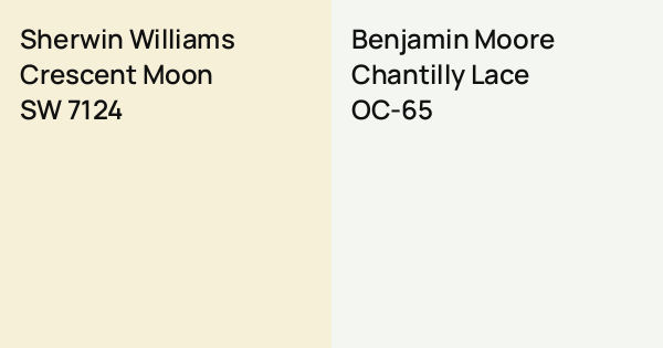 Sherwin Williams Crescent Moon vs. Benjamin Moore Chantilly Lace comparison
