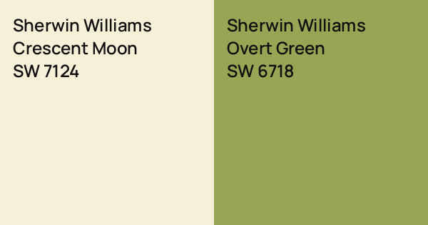 Sherwin Williams Crescent Moon vs. Sherwin Williams Overt Green comparison