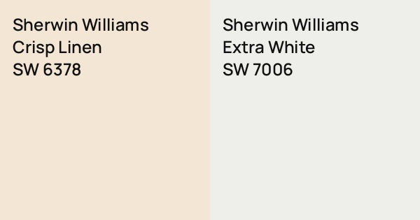 Sherwin Williams Crisp Linen vs. Sherwin Williams Extra White comparison