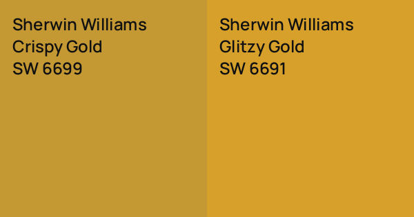Sherwin Williams Crispy Gold vs. Sherwin Williams Glitzy Gold comparison