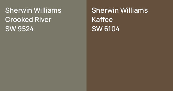 Sherwin Williams Crooked River vs. Sherwin Williams Kaffee comparison