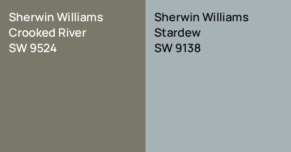 Sherwin Williams Crooked River vs. Sherwin Williams Stardew comparison