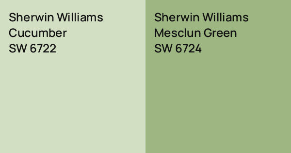 Sherwin Williams Cucumber vs. Sherwin Williams Mesclun Green comparison