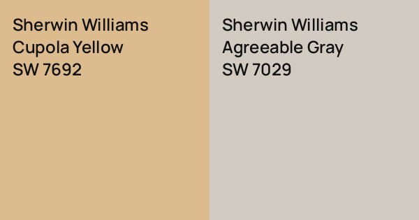 Sherwin Williams Cupola Yellow vs. Sherwin Williams Agreeable Gray ...