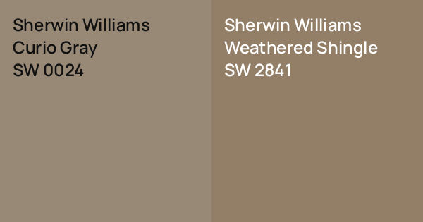 Sherwin Williams Curio Gray vs. Sherwin Williams Weathered Shingle ...