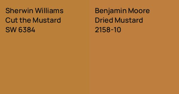 Sherwin Williams Cut the Mustard vs. Benjamin Moore Dried Mustard ...