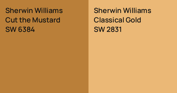 Sherwin Williams Cut the Mustard vs. Sherwin Williams Classical Gold ...