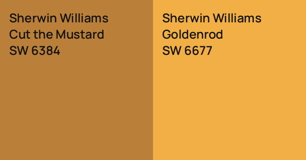Sherwin Williams Cut the Mustard vs. Sherwin Williams Goldenrod comparison