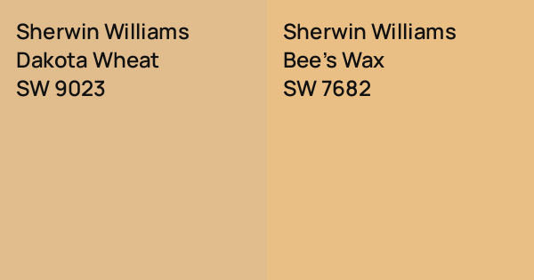 Sherwin Williams Dakota Wheat vs. Sherwin Williams Bee's Wax comparison