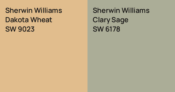 Sherwin Williams Dakota Wheat vs. Sherwin Williams Clary Sage comparison
