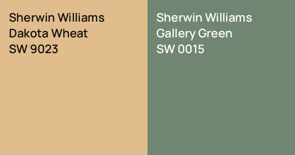 Sherwin Williams Dakota Wheat vs. Sherwin Williams Gallery Green comparison