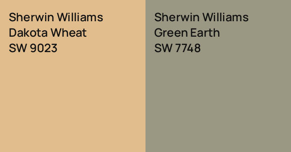 Sherwin Williams Dakota Wheat vs. Sherwin Williams Green Earth comparison