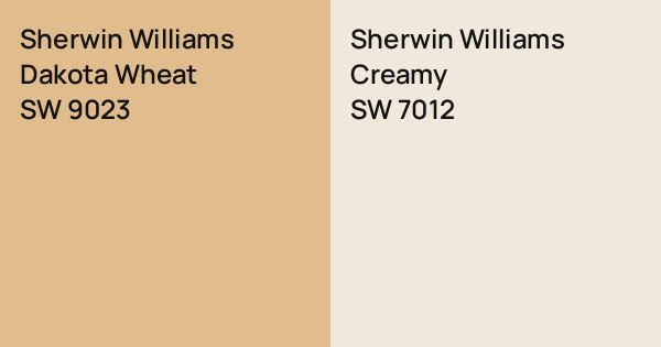 Sherwin Williams Dakota Wheat vs. Sherwin Williams Creamy comparison
