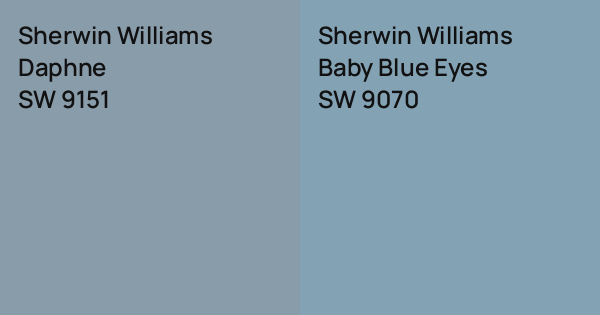 Sherwin Williams Daphne vs. Sherwin Williams Baby Blue Eyes comparison
