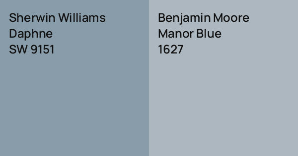 Sherwin Williams Daphne vs. Benjamin Moore Manor Blue comparison