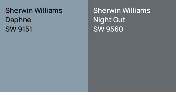 Sherwin Williams Daphne vs. Sherwin Williams Night Out comparison