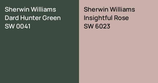 Sherwin Williams Dard Hunter Green vs. Sherwin Williams Insightful Rose ...