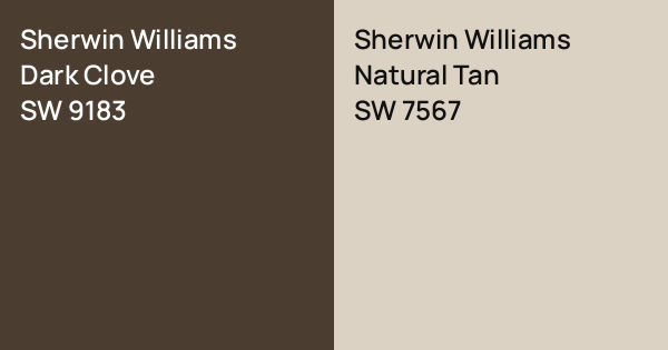 Sherwin Williams Dark Clove vs. Sherwin Williams Natural Tan comparison