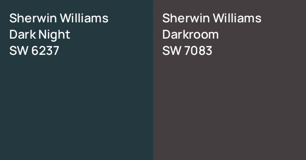 Sherwin Williams Dark Night vs. Sherwin Williams Darkroom comparison