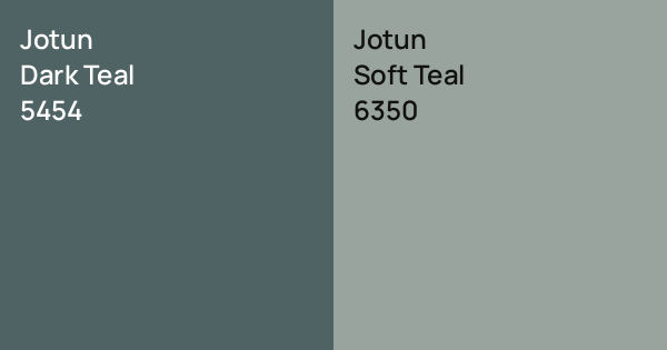 Jotun Dark Teal vs. Jotun Soft Teal comparison