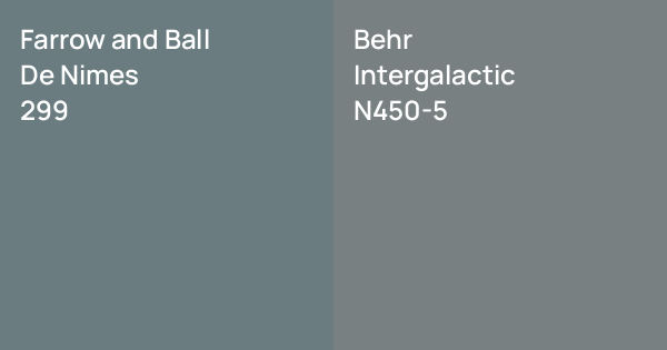 Farrow and Ball De Nimes vs. Behr Intergalactic comparison