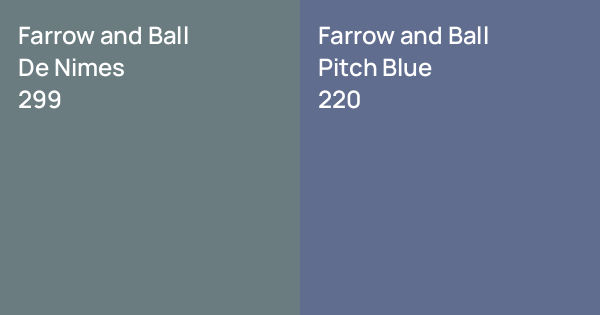 Farrow and Ball De Nimes vs. Farrow and Ball Pitch Blue comparison