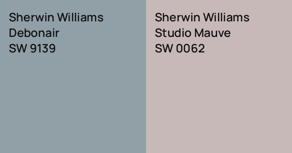 Sherwin Williams Debonair vs. Sherwin Williams Studio Mauve comparison