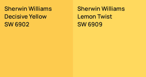 Sherwin Williams Decisive Yellow vs. Sherwin Williams Lemon Twist ...