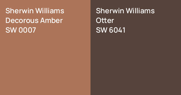 Sherwin Williams Decorous Amber vs. Sherwin Williams Otter comparison