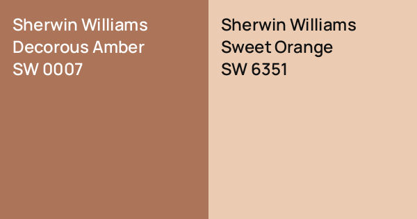 Sherwin Williams Decorous Amber vs. Sherwin Williams Sweet Orange ...