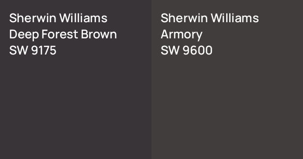 Sherwin Williams Deep Forest Brown vs. Sherwin Williams Armory comparison