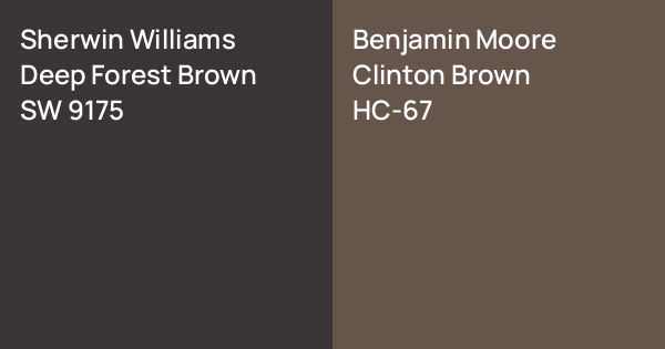 Sherwin Williams Deep Forest Brown vs. Benjamin Moore Clinton Brown ...