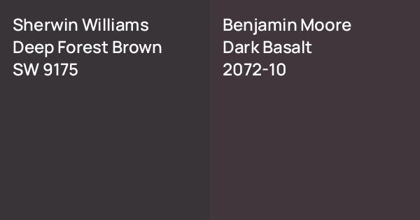 Sherwin Williams Deep Forest Brown vs. Benjamin Moore Dark Basalt ...