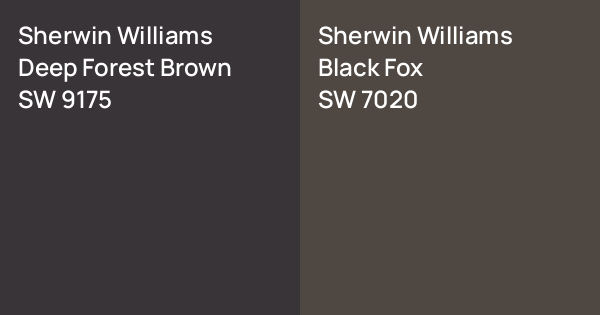 Sherwin Williams Deep Forest Brown vs. Sherwin Williams Black Fox ...