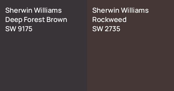 Sherwin Williams Deep Forest Brown vs. Sherwin Williams Rockweed comparison