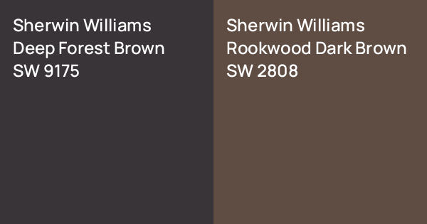 Sherwin Williams Deep Forest Brown vs. Sherwin Williams Rookwood Dark ...
