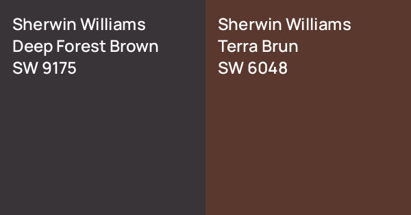 Sherwin Williams Deep Forest Brown vs. Sherwin Williams Terra Brun ...