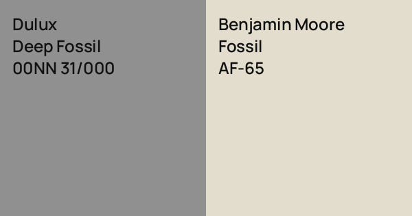 Dulux Deep Fossil vs. Benjamin Moore Fossil comparison