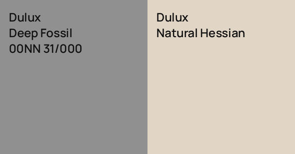 Dulux Deep Fossil vs. Dulux Natural Hessian comparison