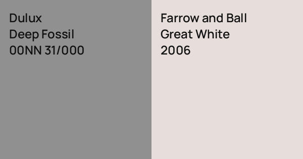 Dulux Deep Fossil vs. Farrow and Ball Great White comparison